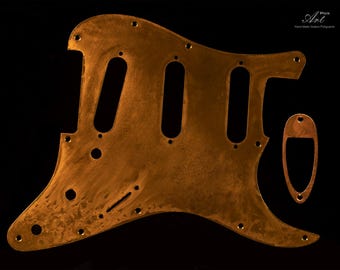 Copper Stratocaster SSS Pickguard Set-of-2 W Jack Boat Cover "haze ...