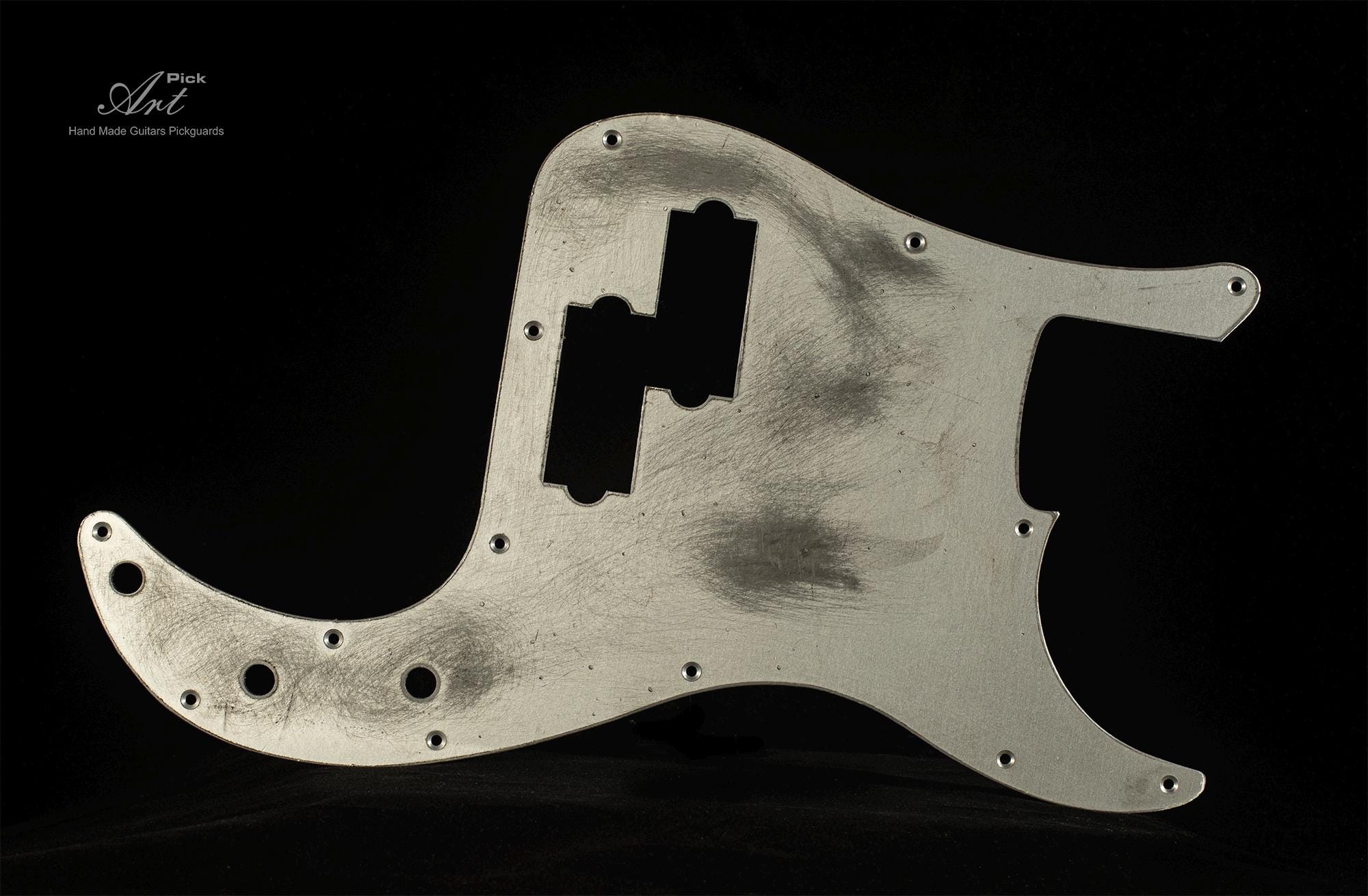Aged Fender Precision Bass Pickguard Silver-gray Metal Heavy Relic ...