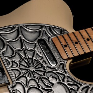 Unique Telecaster Pickguard Silver Set-of-2 Spider Web Aluminum-wood ...