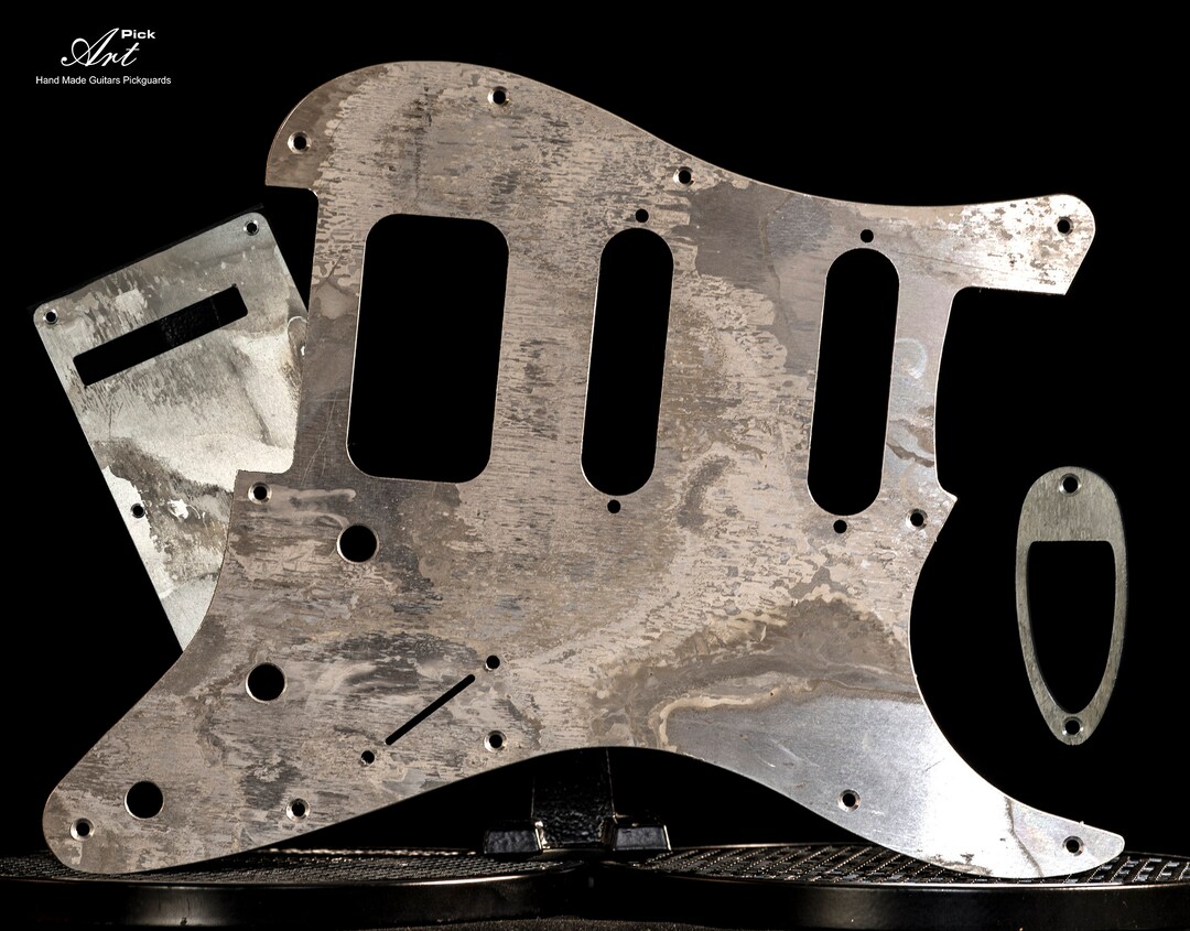 Distressed Aluminum Stratocaster Professional II Pickguard HSS Set-of-3 ...