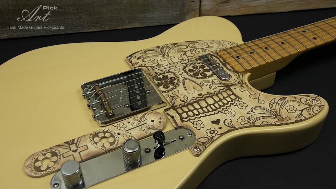 Engraved Telecaster Pickguard & Tele Control Plate SET Hand Painted ...