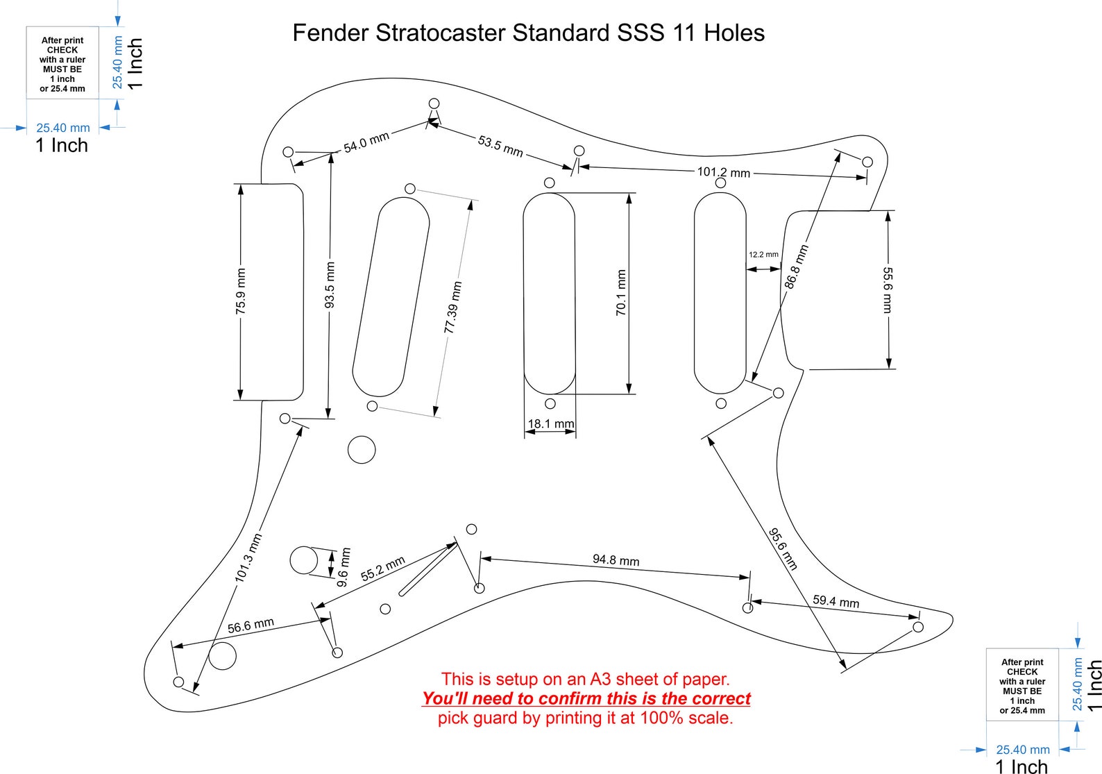 Stratocaster Pickguard Strat SSS: the Great Wave off Kanagawa Famous ...