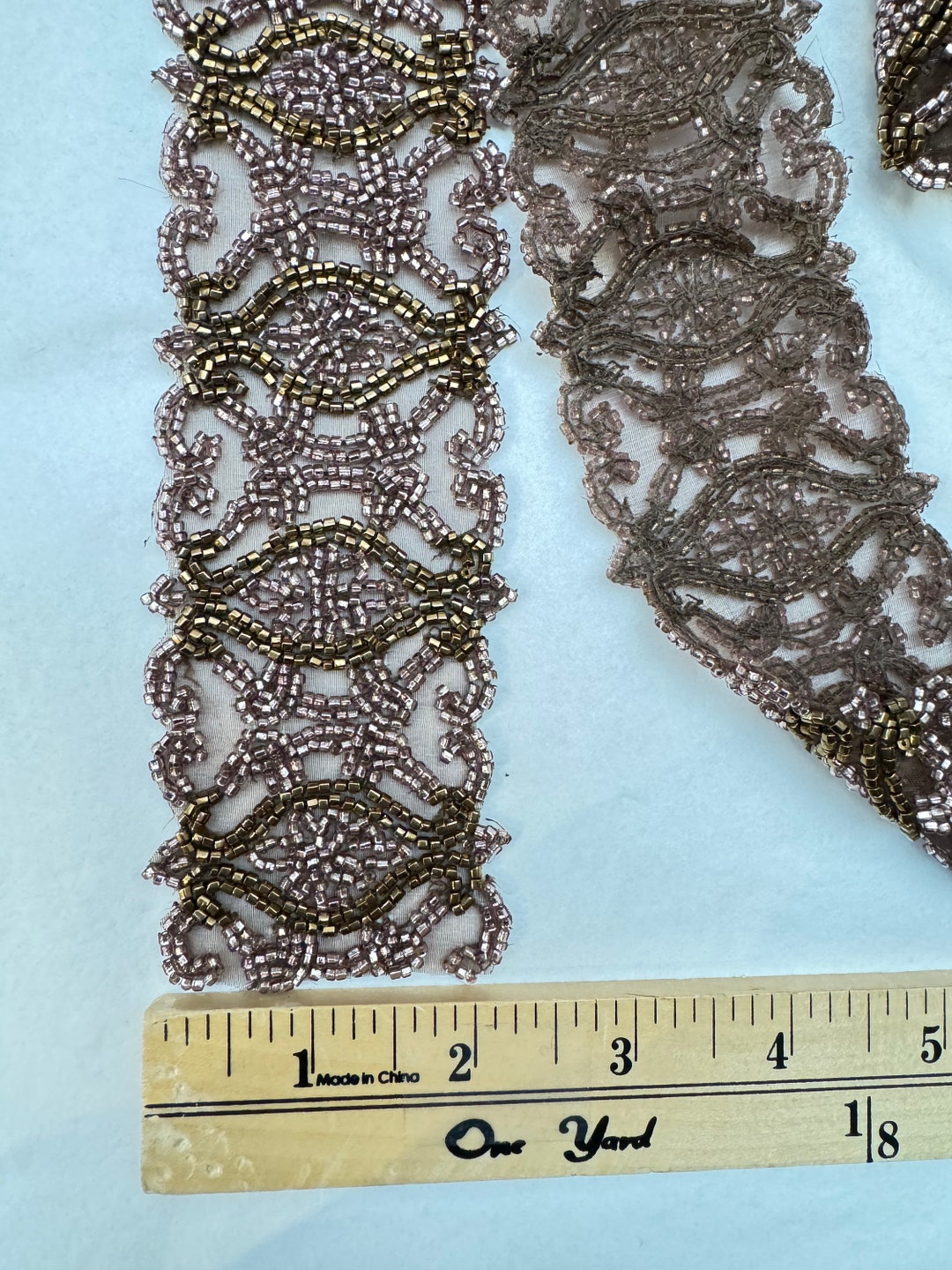 Gorgous BRONZE/IRIS .sold by the Yard. Beaded Trim. Trim. Beaded Wide ...