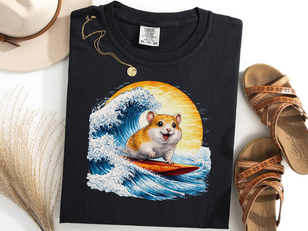 Hamster Surfing the Great Wave off Kanagawa Shirt, Japanese Hamster ...