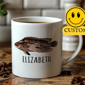 Personalized Fish Mug, Tripletail Mug, Fishing Mug, Fish Coffee Mug ...