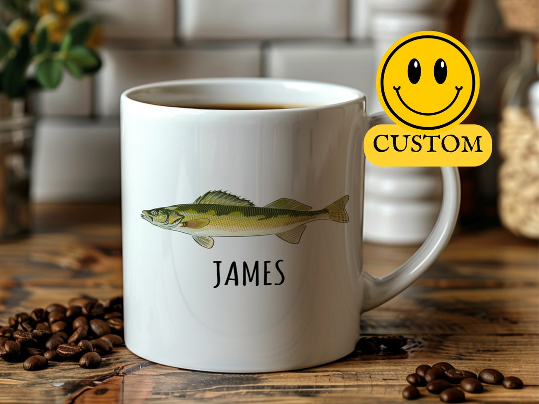 Personalized Fish Mug, Walleye Mug, Fishing Mug, Fish Coffee Mug ...