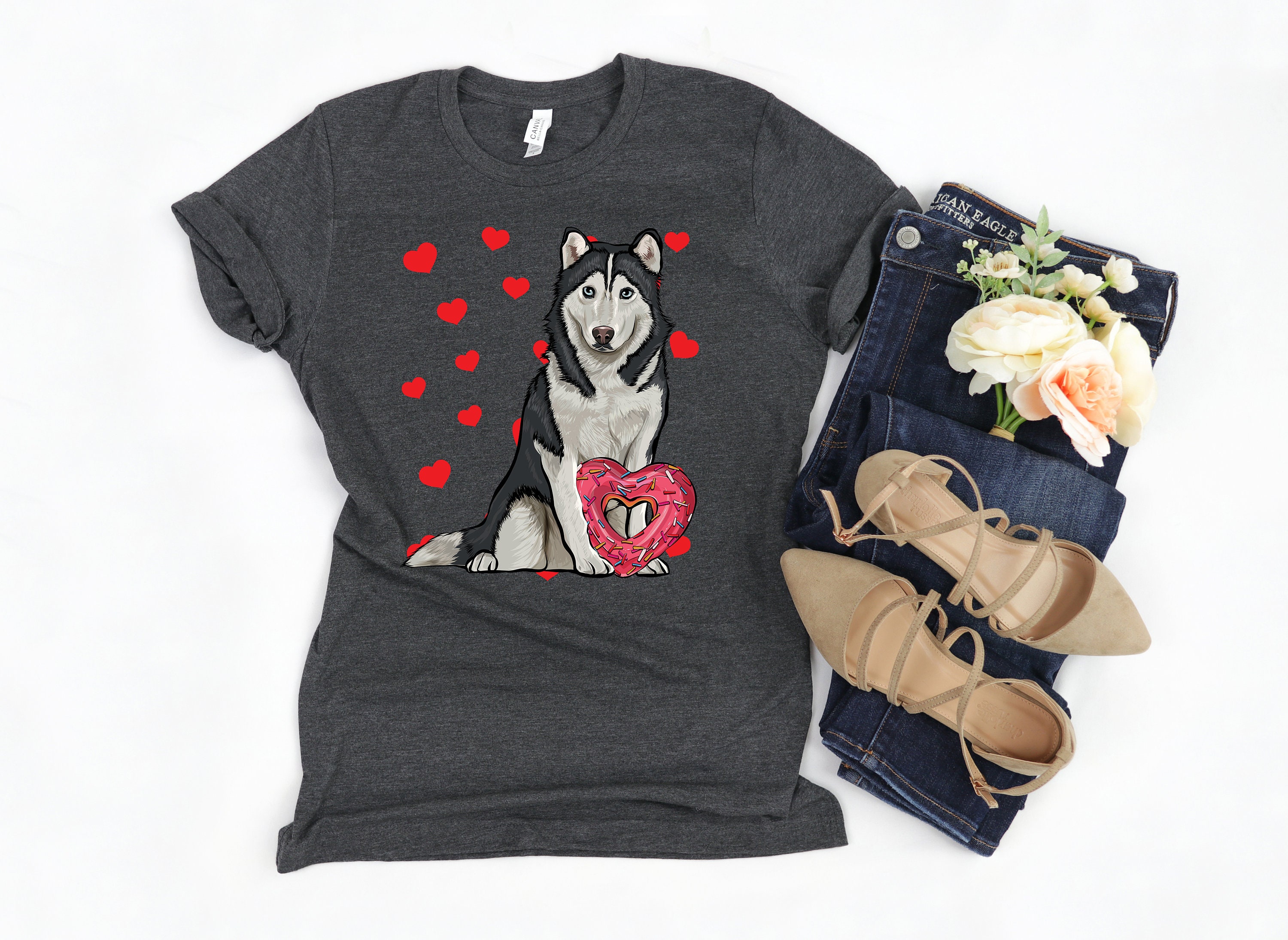 Siberian Husky, Husky Shirt, Siberian Husky Tee, Dog Valentines Day ...