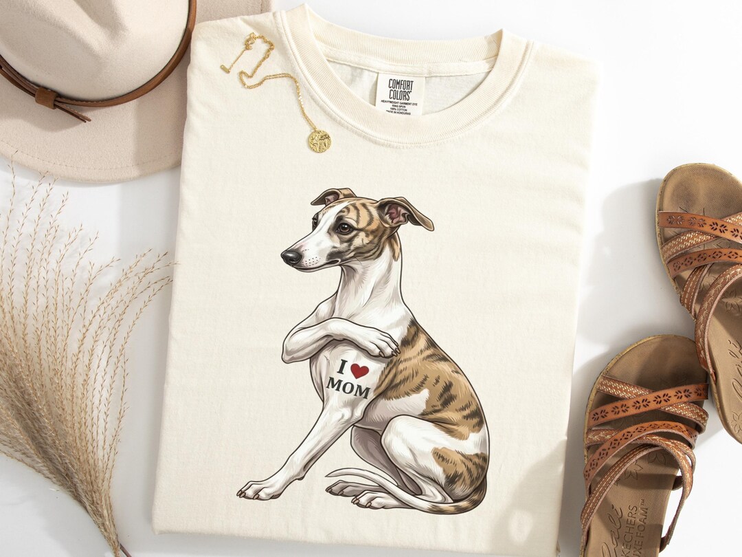 Whippet I Love Mom Shirt, Funny Whippet Mothers Day Tattoo Tee, Dog ...