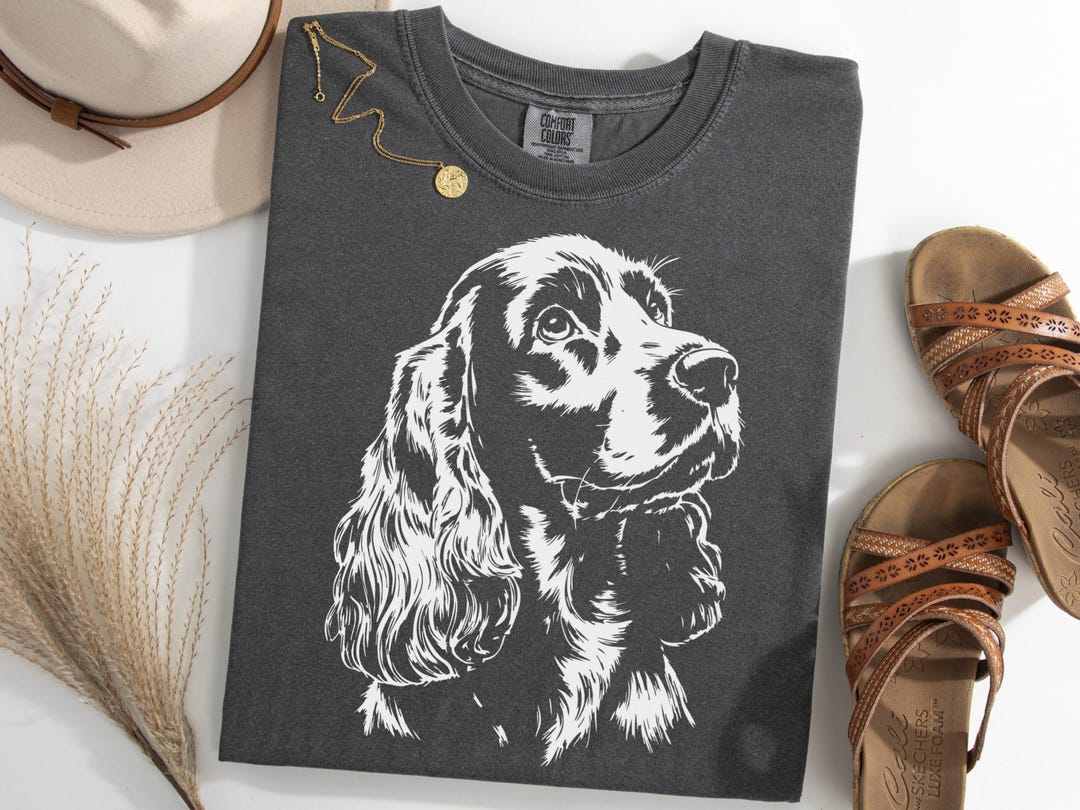 English Cocker Spaniel Shirt, Dog Lover T-shirt, Spaniel Graphic Tee ...
