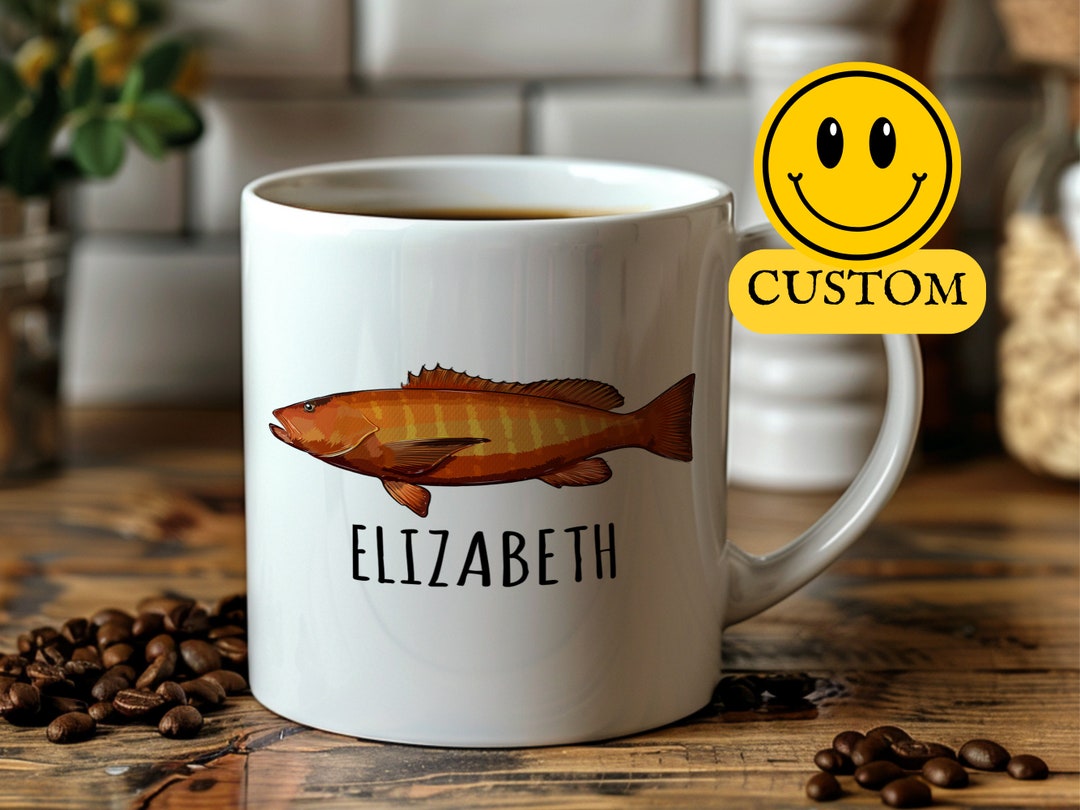 Personalized Fish Mug, Cubera Snapper Fishing Mug, Fish Coffee Mug ...