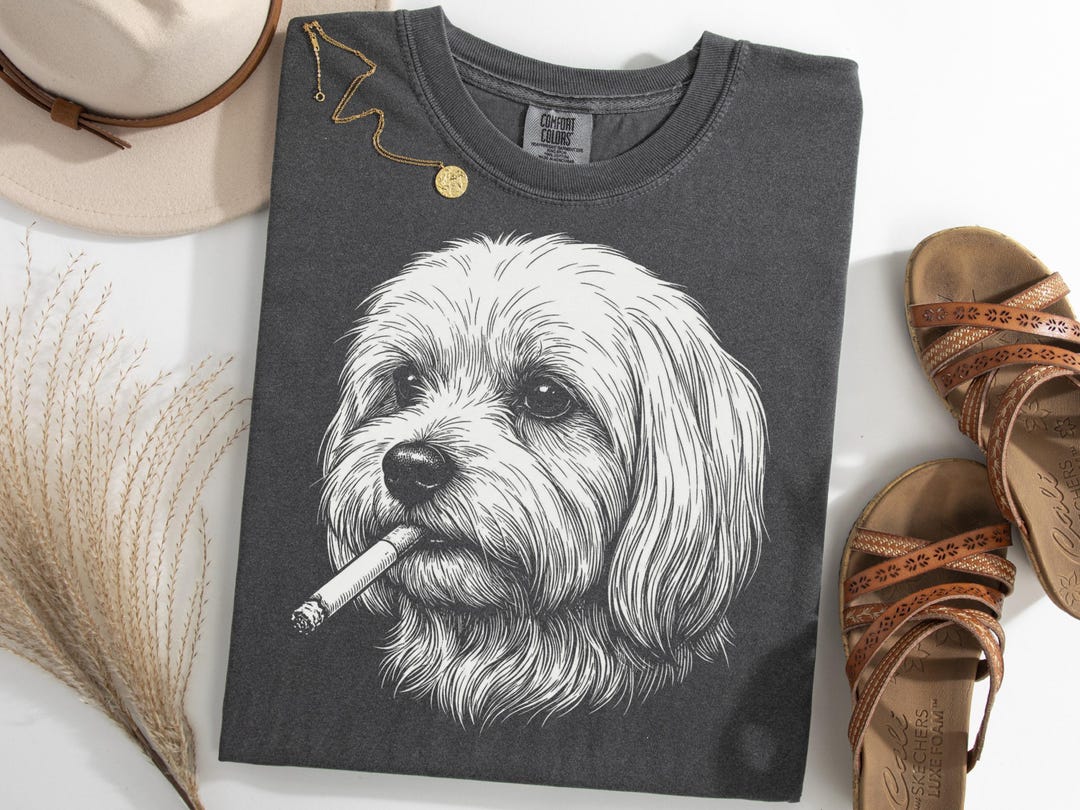 Maltese Smoking Meme Shirt, Brainrot Maltese Gen Z Tee, Dog Lover Gift ...