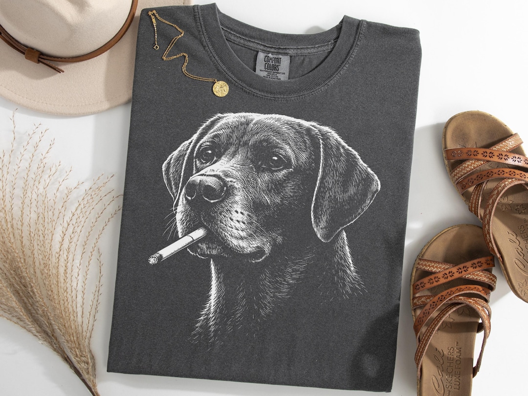 Labrador Retriever Smoking Meme Shirt, Brainrot Lab Gen Z Tee, Dog ...