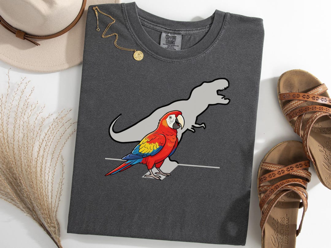 Scarlet Macaw T-rex Shirt, Funny Macaw Dinosaur Birb Tee, Bird Owner ...