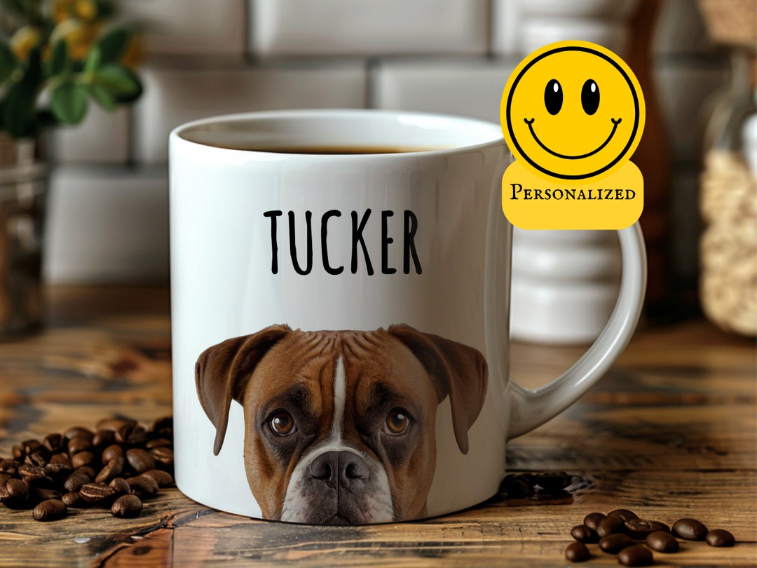 Custom Boxer Mug, Custom Dog Mug, Dog Memorial Gift, Personalized Dog ...