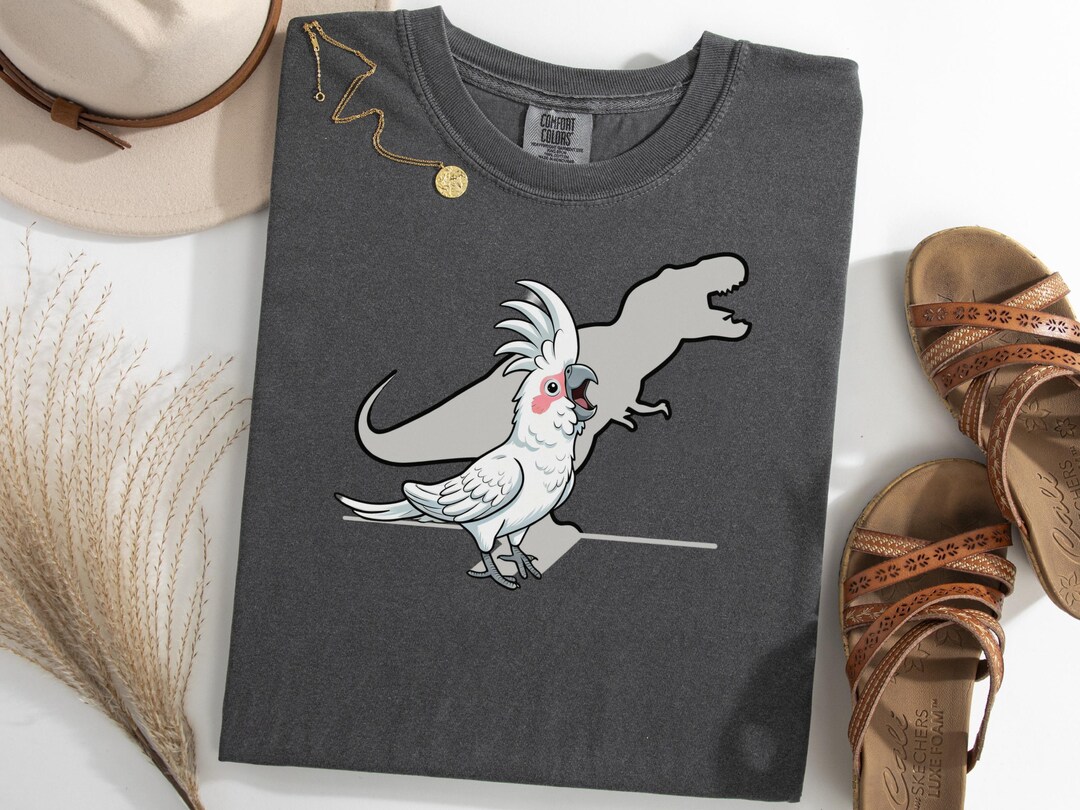 Umbrella Cockatoo T-rex Shirt, Funny Cockatoo Dinosaur Birb Tee, Bird ...