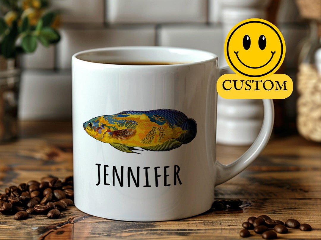 Personalized Fishkeeping Mug, Oscar Fish Coffee Cup, Aquarist Gift ...
