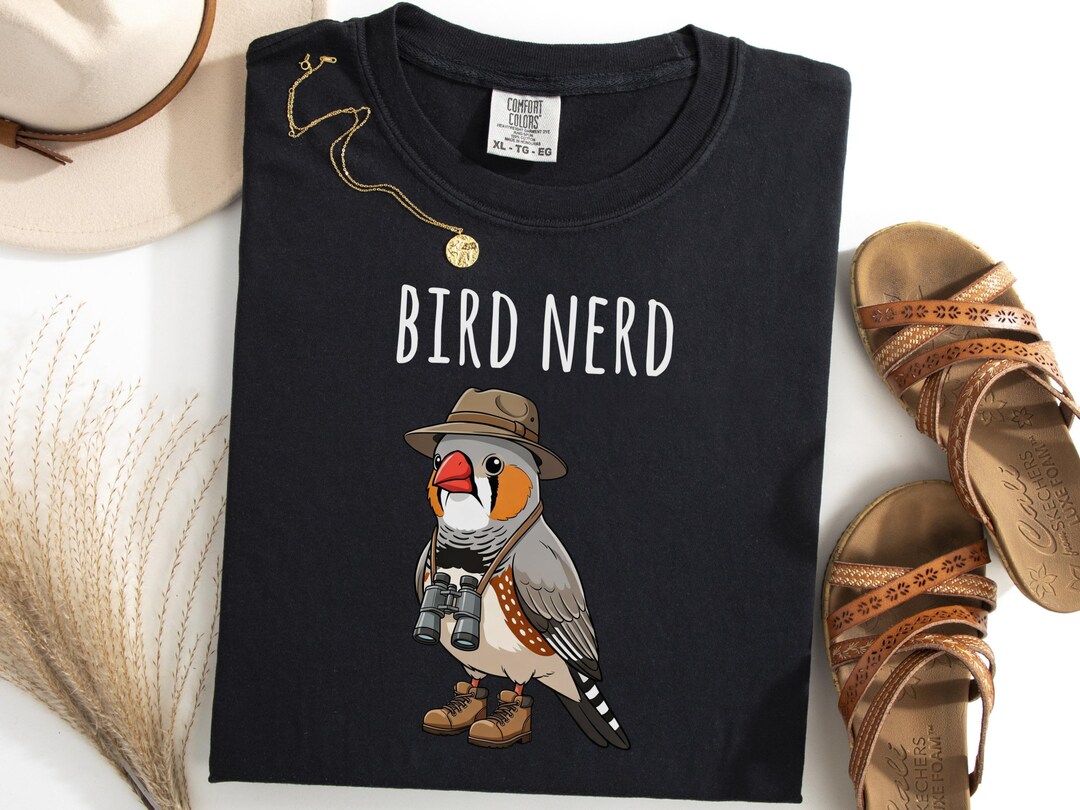 Zebra Finch Bird Nerd Shirt, Ornithologist Finch Bird Watching Tee ...