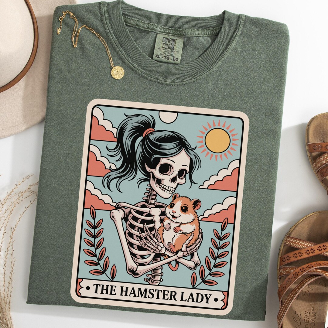 Skeleton Hamster Mom Womens Shirt, Hamster Tarot Card Shirt, the Rodent ...