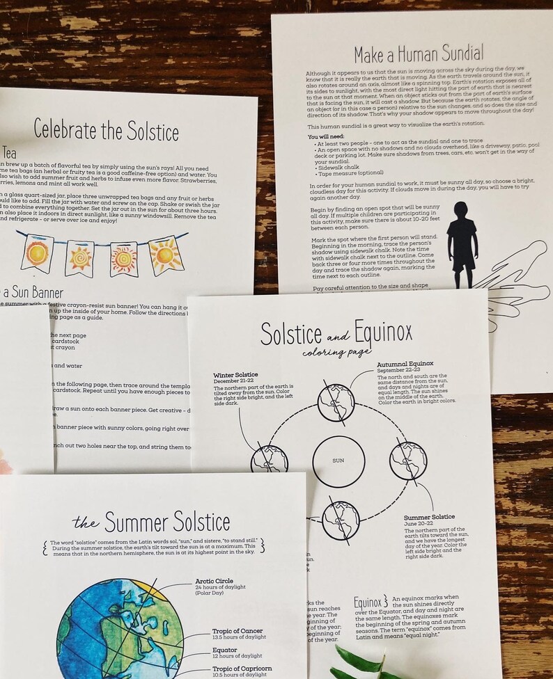 Solstice BUNDLE - Summer and Winter Solstice Unit Study - Etsy