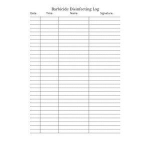 Barbicide Disinfecting Log - Etsy