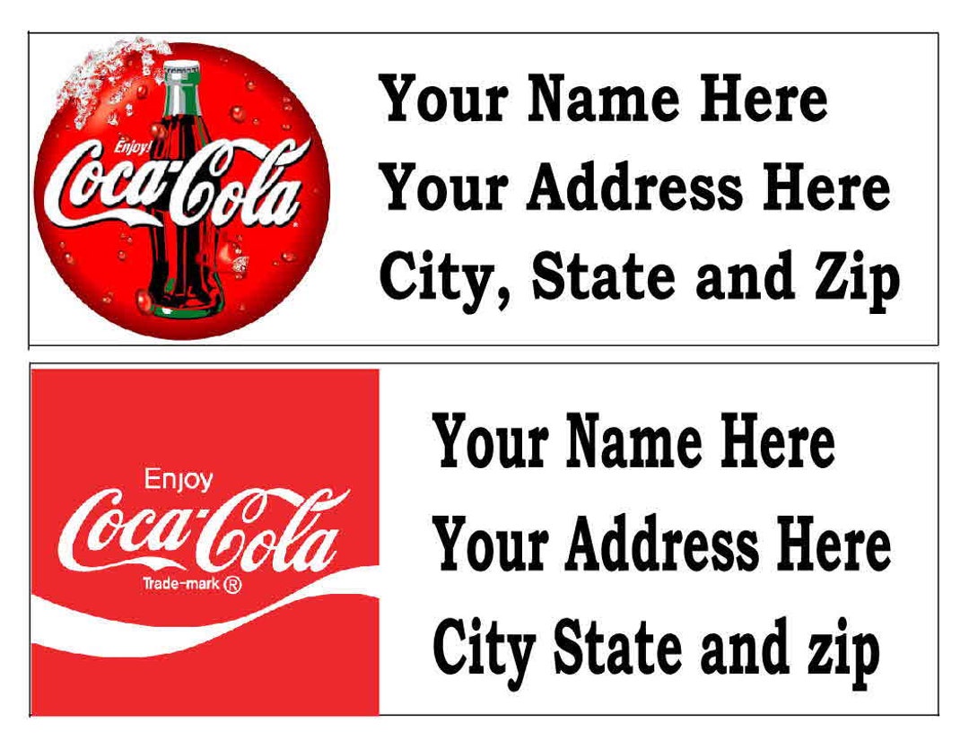 60 COCA COLA COKE Return Address Labels...many Choices - Etsy