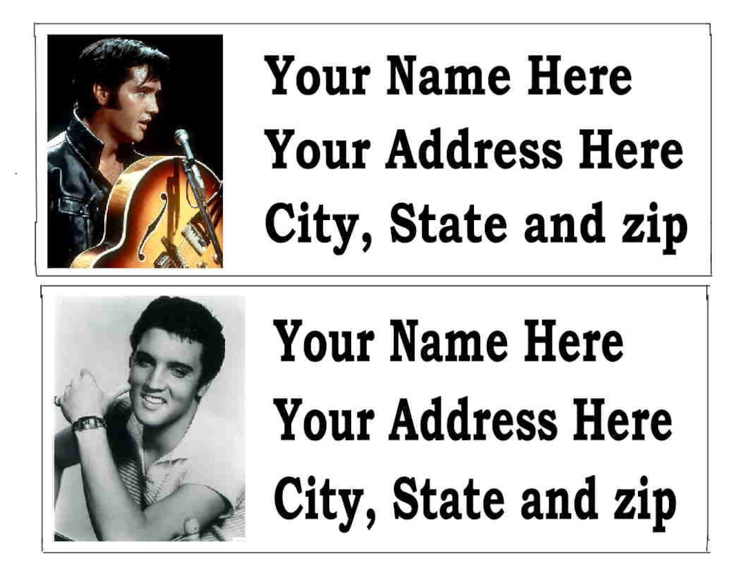 60 ELVIS PRESLEY Return Address Labels.... Many Choices...free Shipping ...