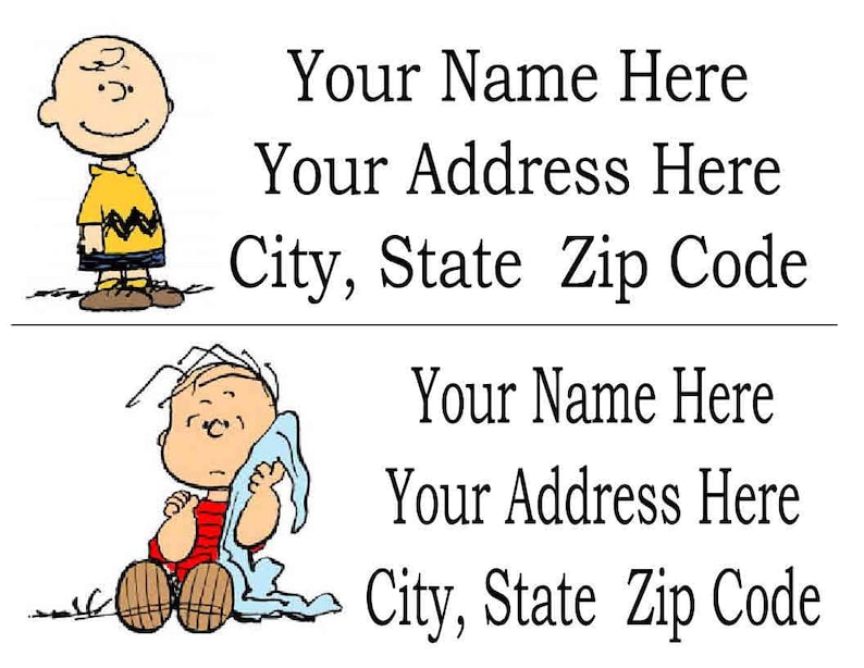 60 CHARLIE BROWN Return Address Labels...many Choices....free Shipping ...
