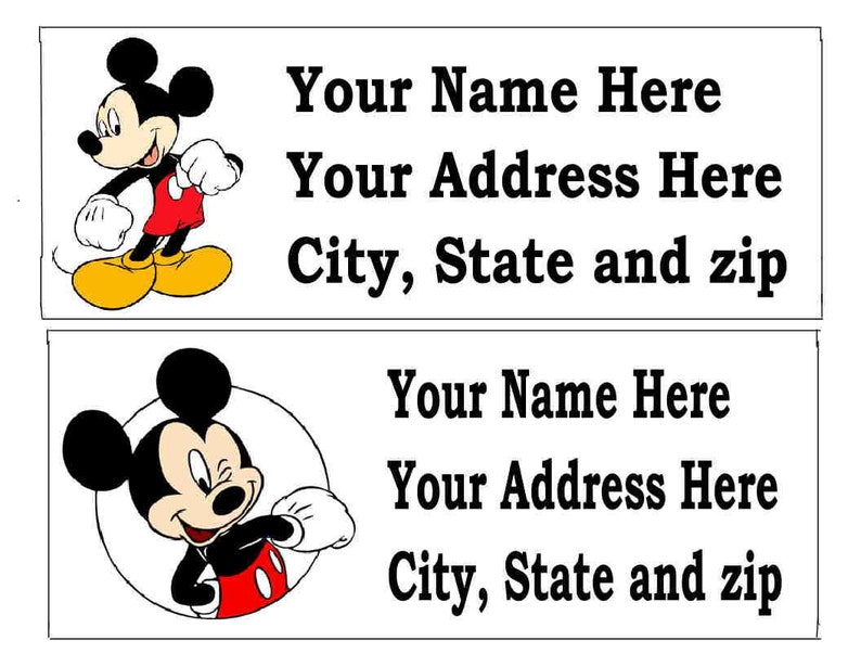 60 MICKEY MOUSE Return Address Labels Many Choices - Etsy