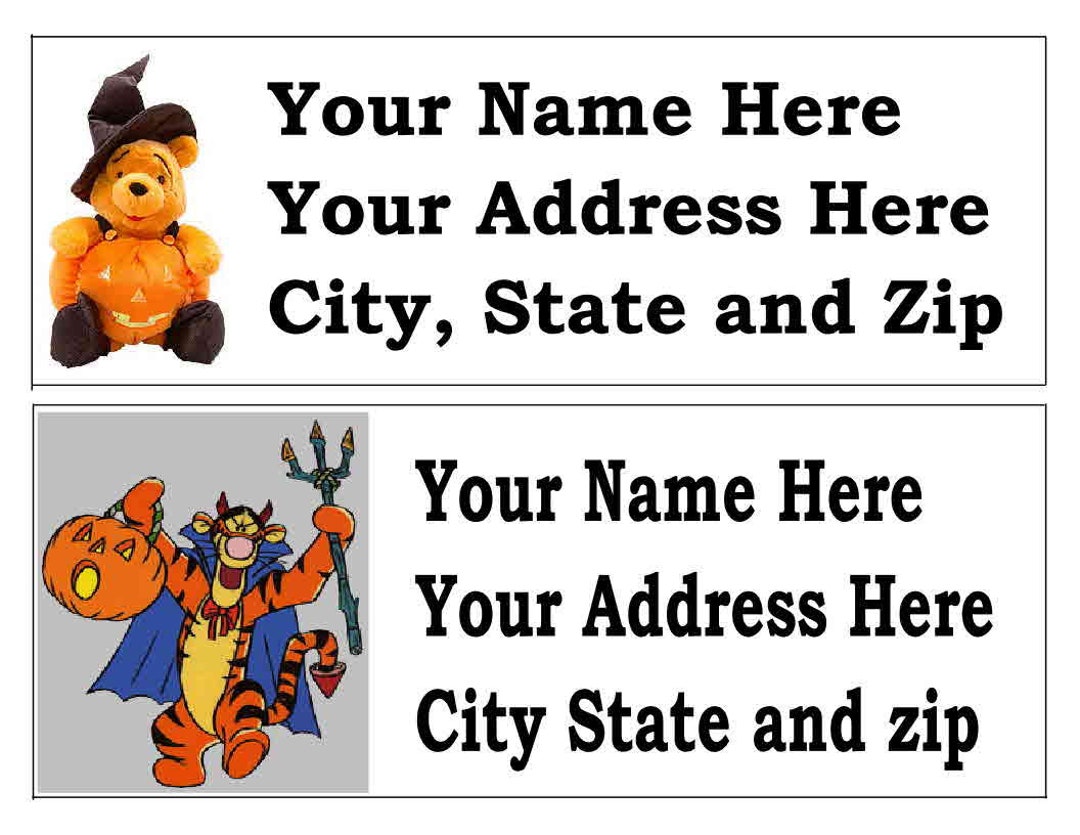 30 HALLOWEEN DISNEY Return Address Labels, Many Choices, FREE Shipping ...