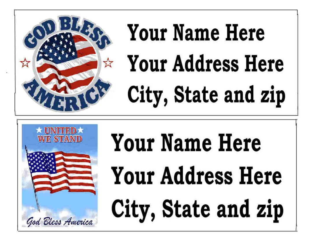 60 GOD BLESS AMERICA Return Address Labels - Etsy