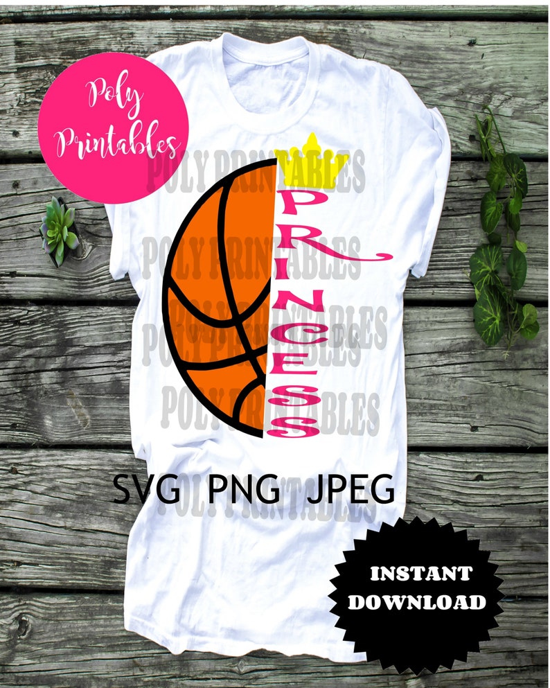 Basketball Princess Clipart PNG Svg Jpeg File Instant Digital | Etsy
