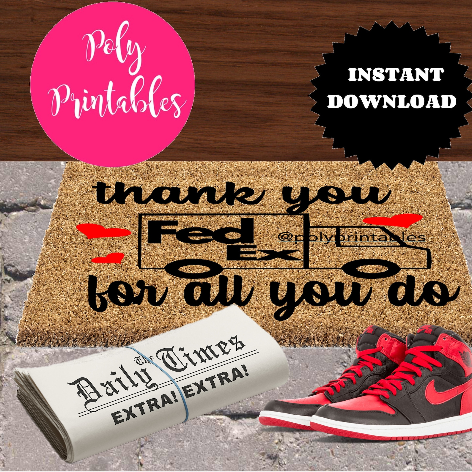 Thank You for All You Do Mail Fedex Doormat Stencil, PNG for ...