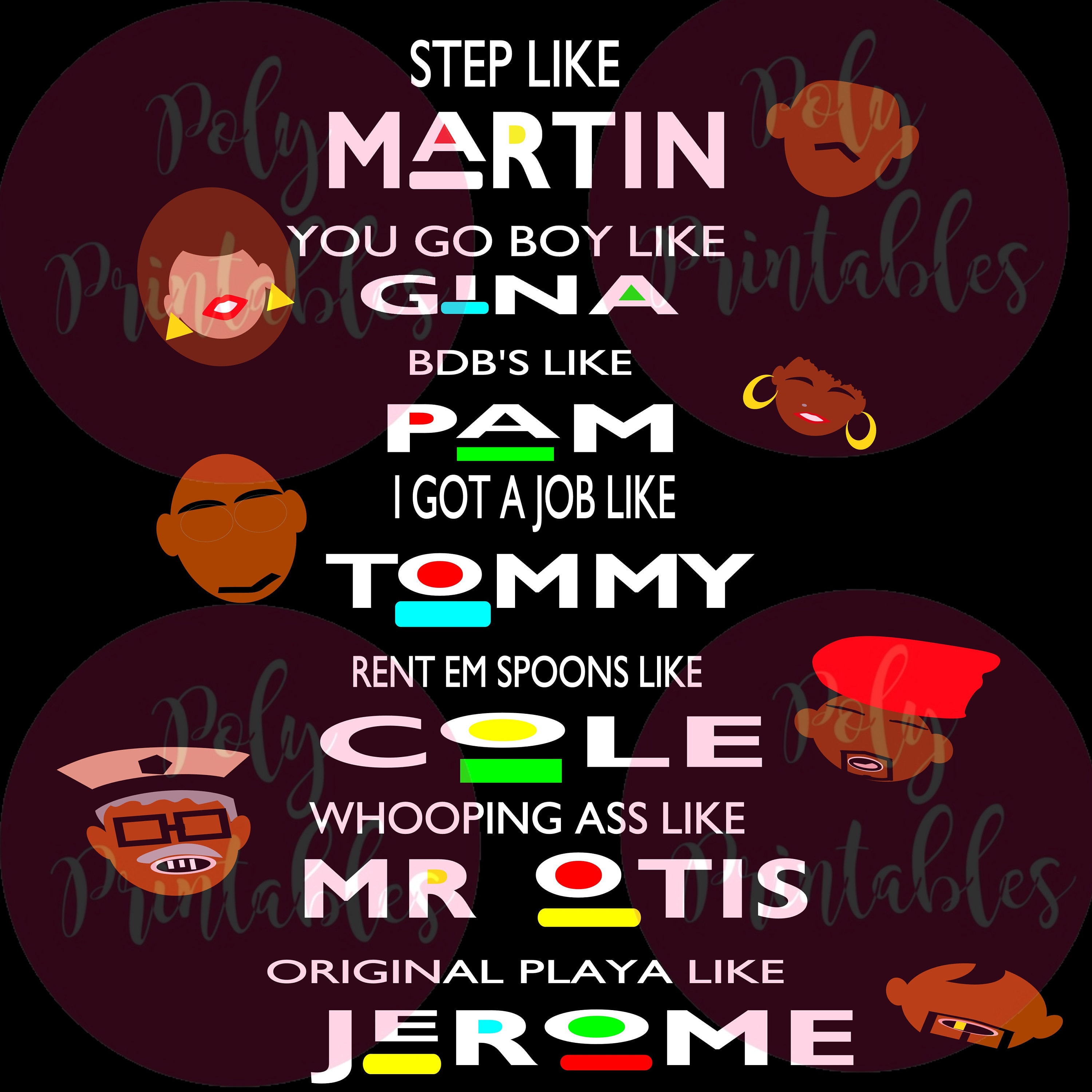 Like Martin, Digital File, Couples PNG File, 90's T.v Show, Black ...