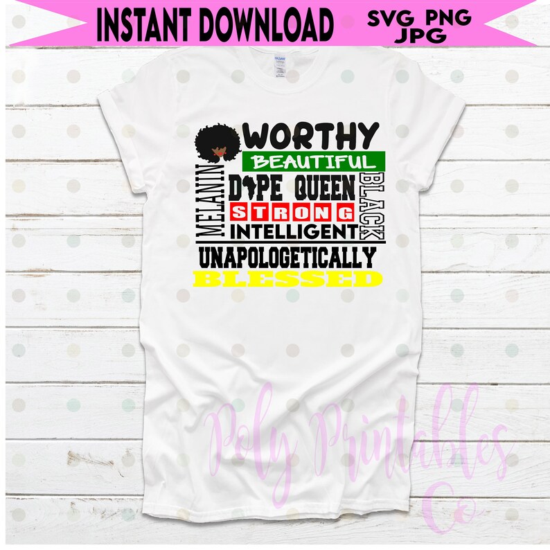 Worthy Black Woman Unapologetically Blessed Black Woman Svg - Etsy