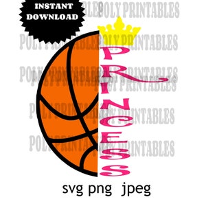 Basketball Princess Clipart PNG Svg Jpeg File Instant Digital Download ...