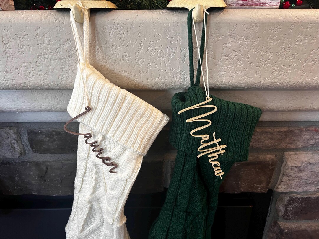 Stocking Name Tags, Customized Names for Stockings, Personalized ...