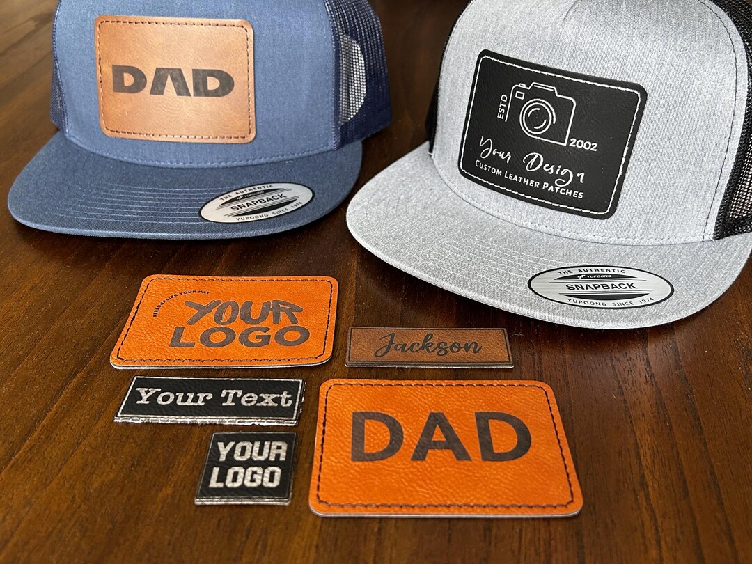 Personalized Leather Patch Hat, Father's Day Gift, Leather Patch ...