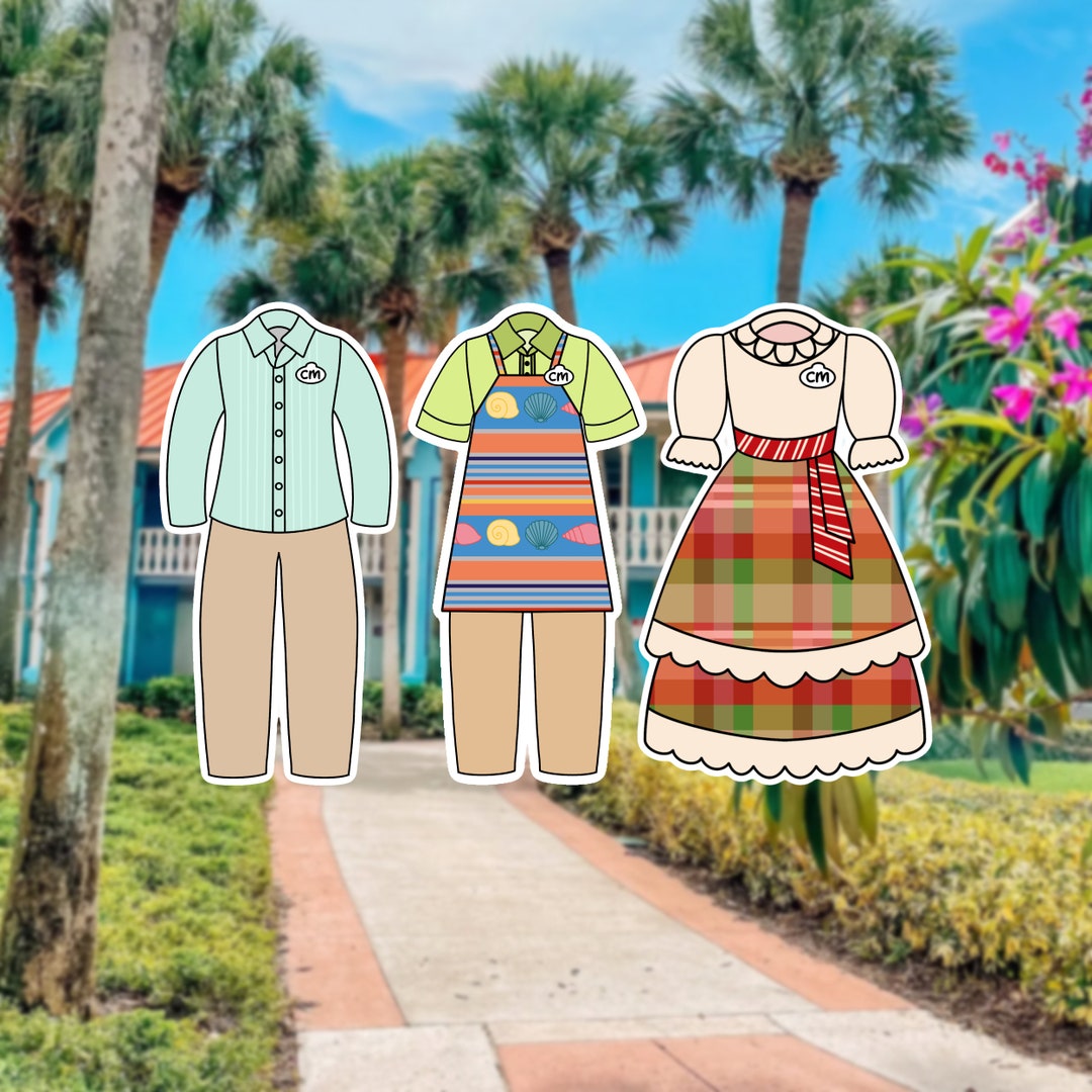Caribbean Beach Resort Cast Member Costume Sticker | Caribbean Beach ...