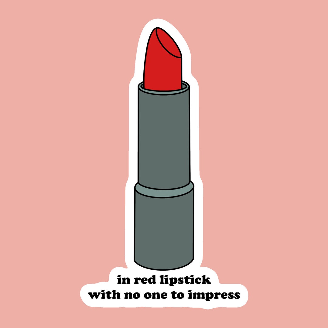 Red Lipstick Die Cut Weatherproof Sticker Music Inspired Laptop Sticker ...