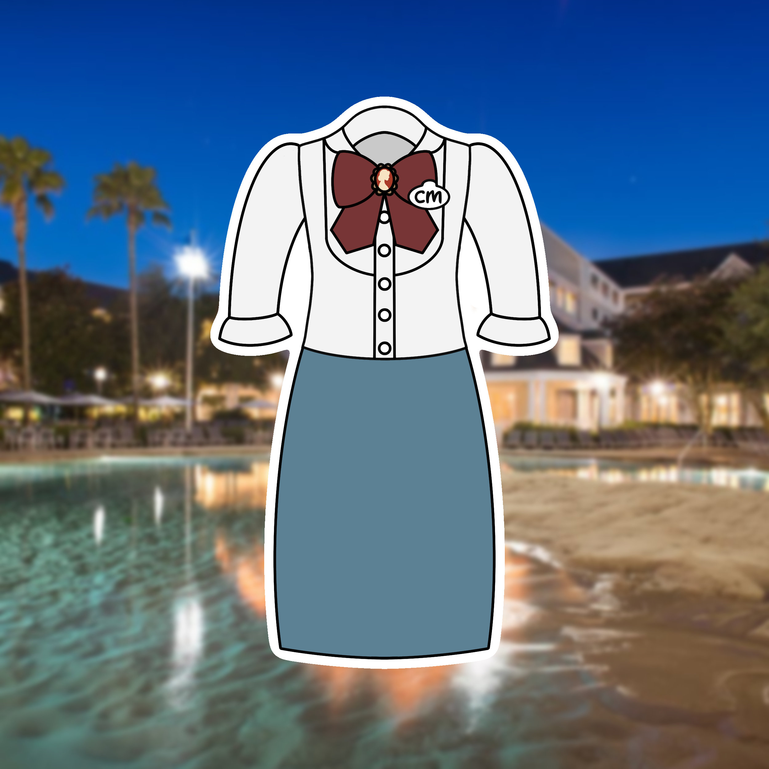 Yacht and Beach Club Cast Member Costume Glossy Sticker | Caribbean ...