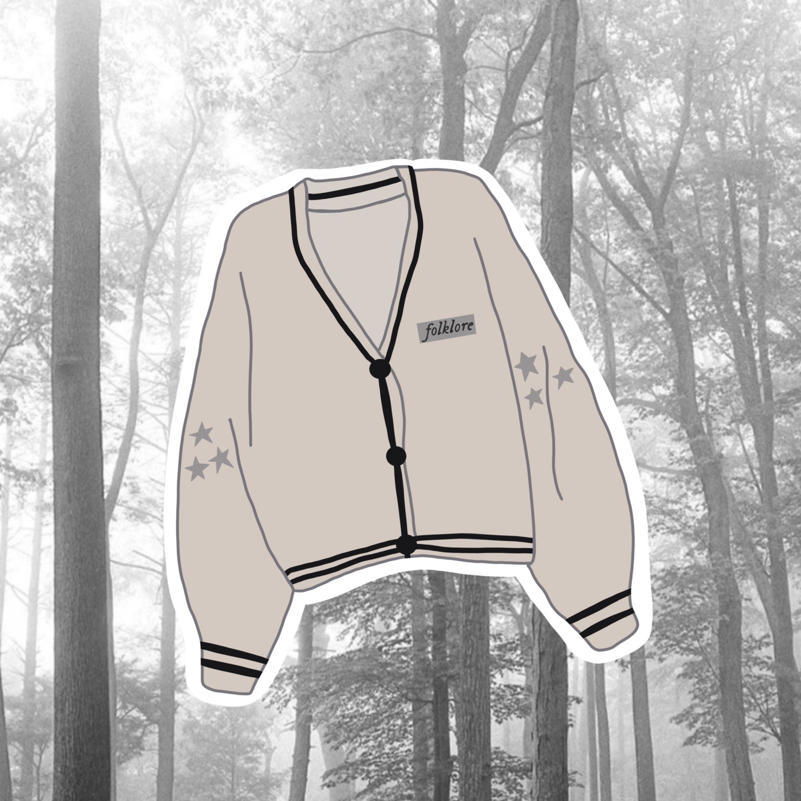 Cardigan Die Cut Weatherproof Sticker Music Inspired Laptop | Etsy