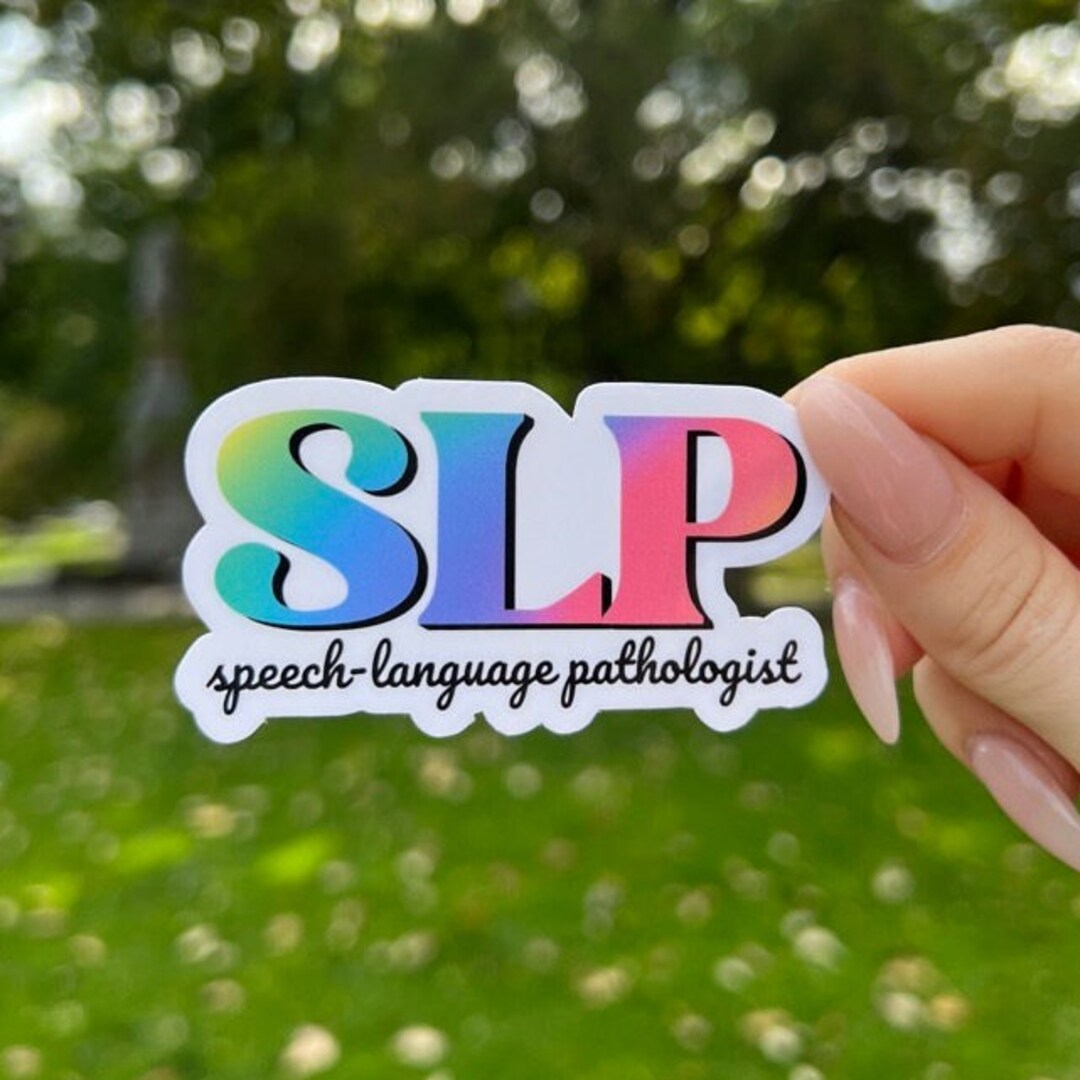 Rainbow SLP Glossy Sticker | Sign Language | Funny Speech Language ...