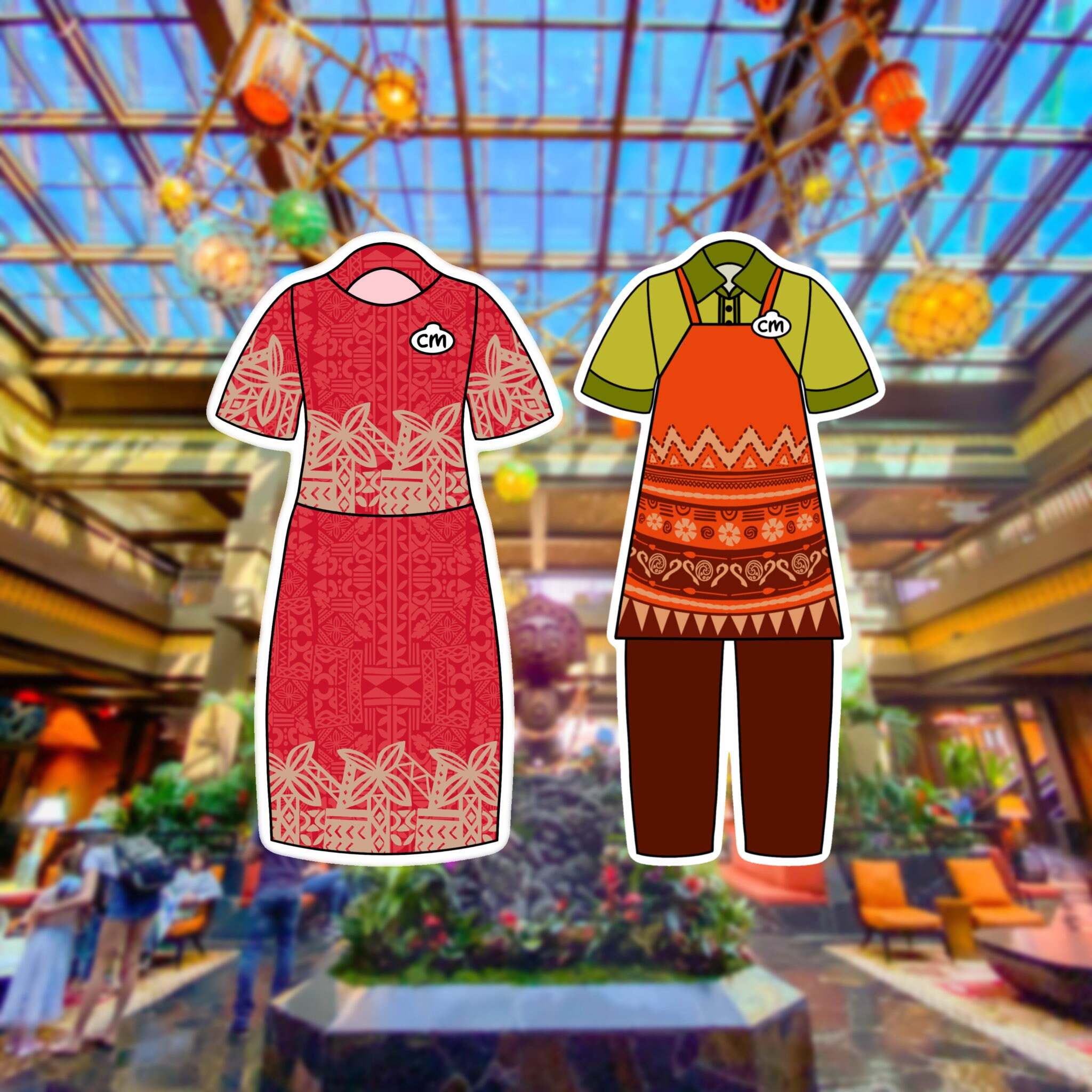 Polynesian Cast Member Costume Sticker Wdw CM Costumes Dcp - Etsy