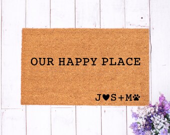 Happy Door Mat - Etsy