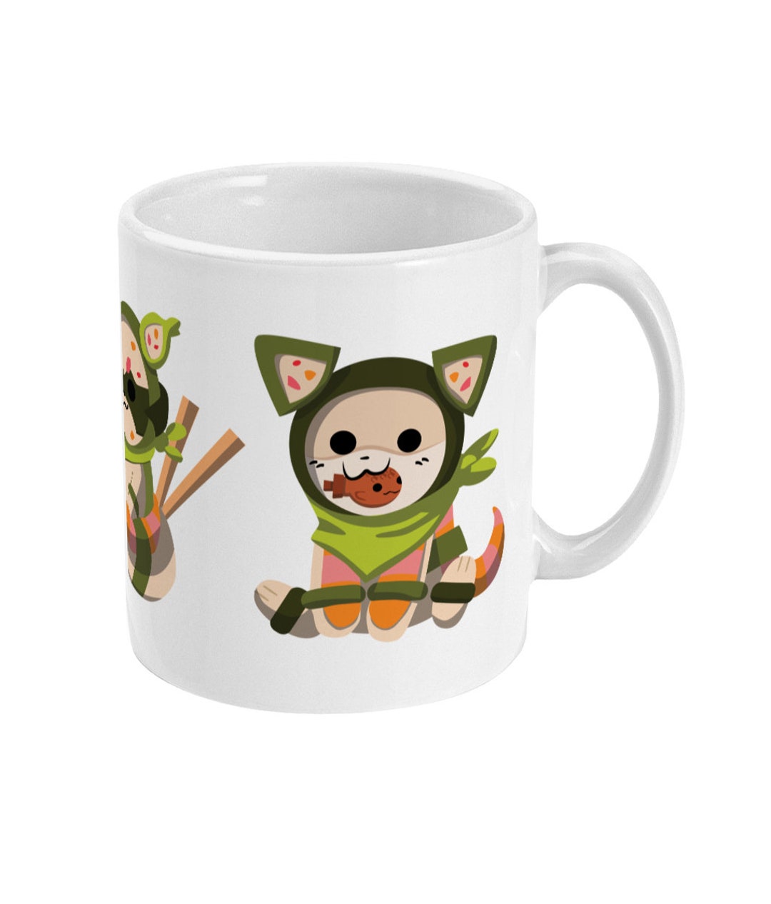 Cute Kawaii Style SUSHI Animals, Sushi Cat, Sushi Dog and Sushi Racoon ...