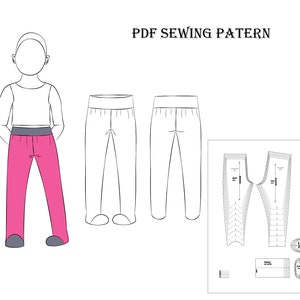 Kids Jeans, Girl and Boy Pants Pattern , PDF Sewing Pattern, Sizes 5,6 ...