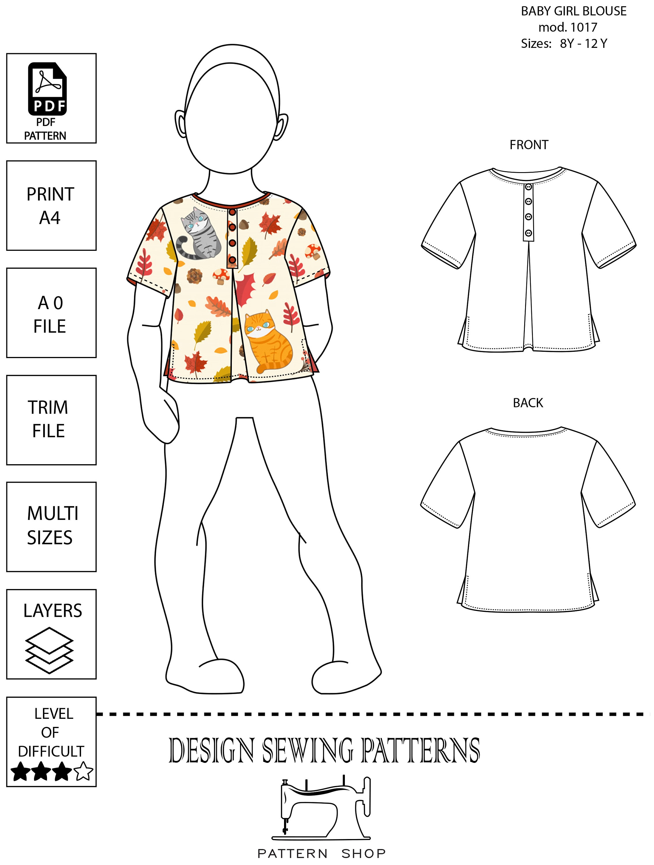 Chemisier Fillette Patron Gratuit Chemisier Patron couture top fille ...