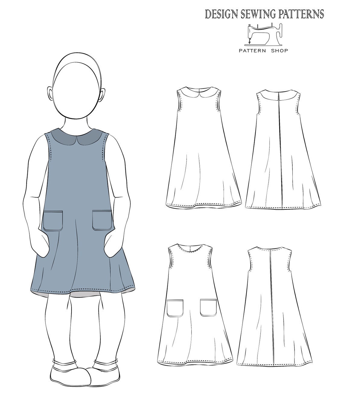 A-line Dress Sewing Pattern PDF Download Baby Girls Sewing | Etsy