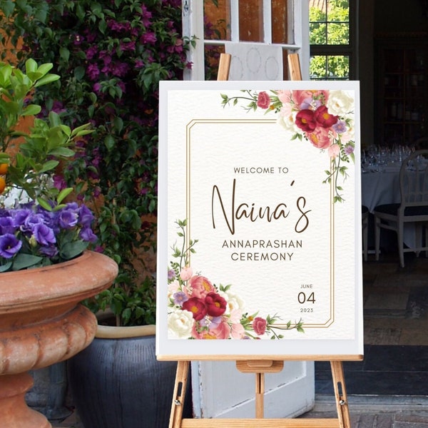 Rice Feeding Ceremony Welcome Board - Etsy