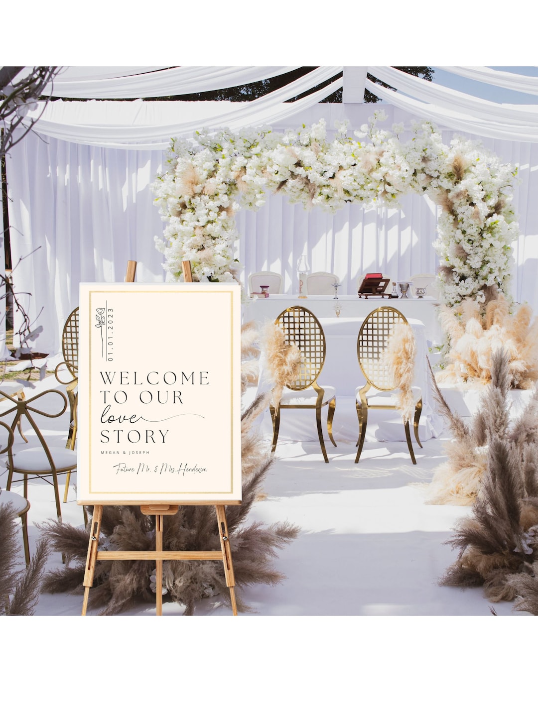 Simple Elegant Welcome Sign, Engagement, Wedding, Love Story Welcome ...